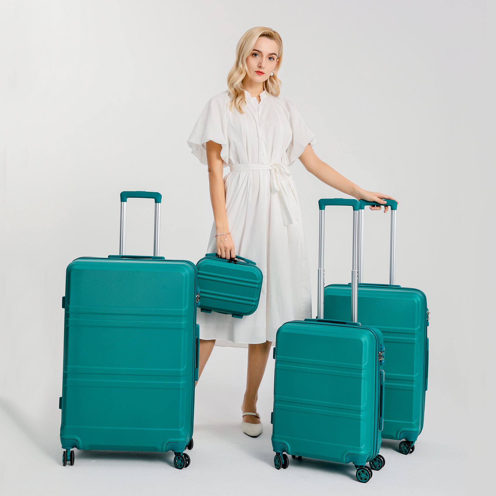 K1871-1L - Kono ABS 20 Inch Sculpted Horizontal Design Cabin Luggage ...