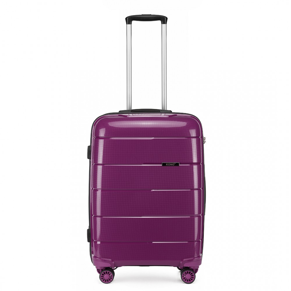 K1997L - KONO 20 INCH CABIN SIZE HARD SHELL PP SUITCASE - PURPLE