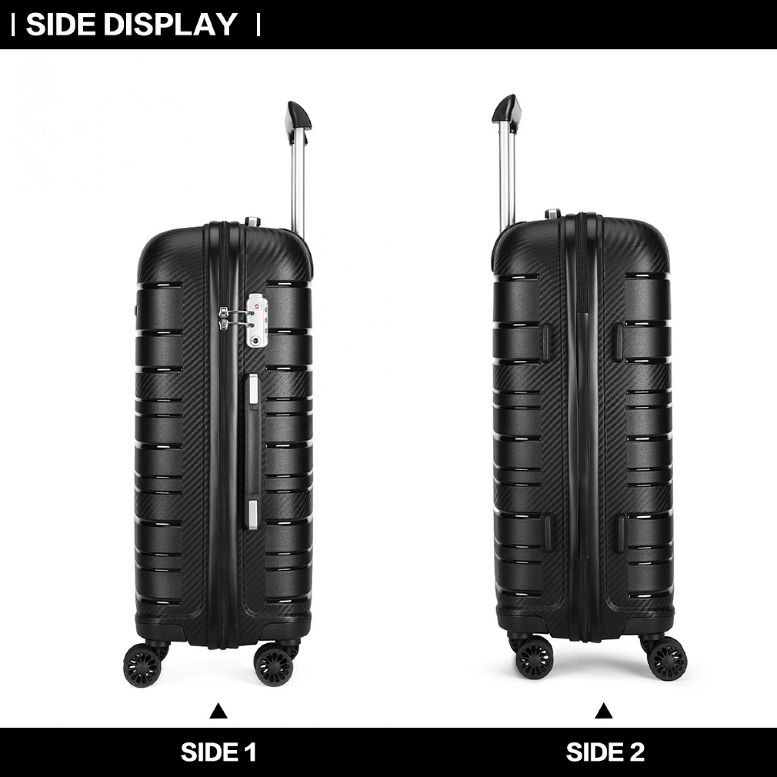 K2091L - Kono 20 Inch Multi Texture Hard Shell PP Suitcase - Classic ...