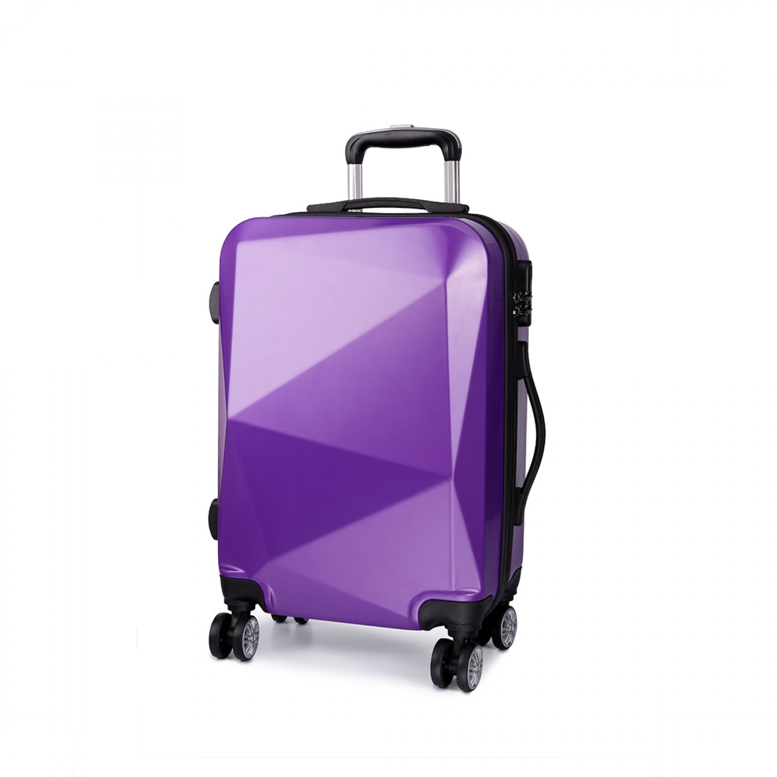 K6671L - KONO hard shell suitcase diamond design 20 inch luggage PURPLE