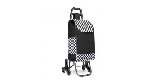 EQ2259 - Kono 6 Wheel Push Shopping Trolley - Black