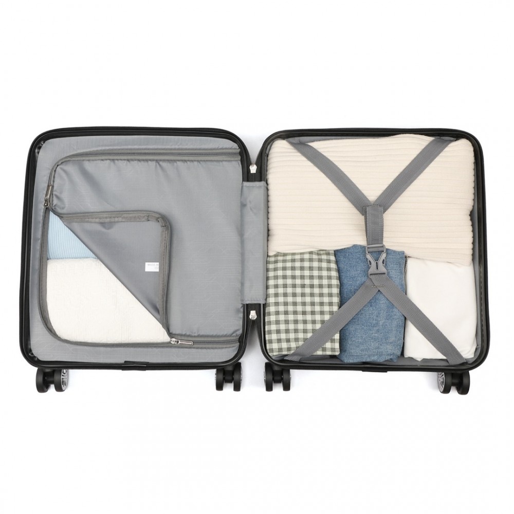 K1871-1L - Kono ABS 16 Inch Sculpted Horizontal Design Cabin Luggage ...