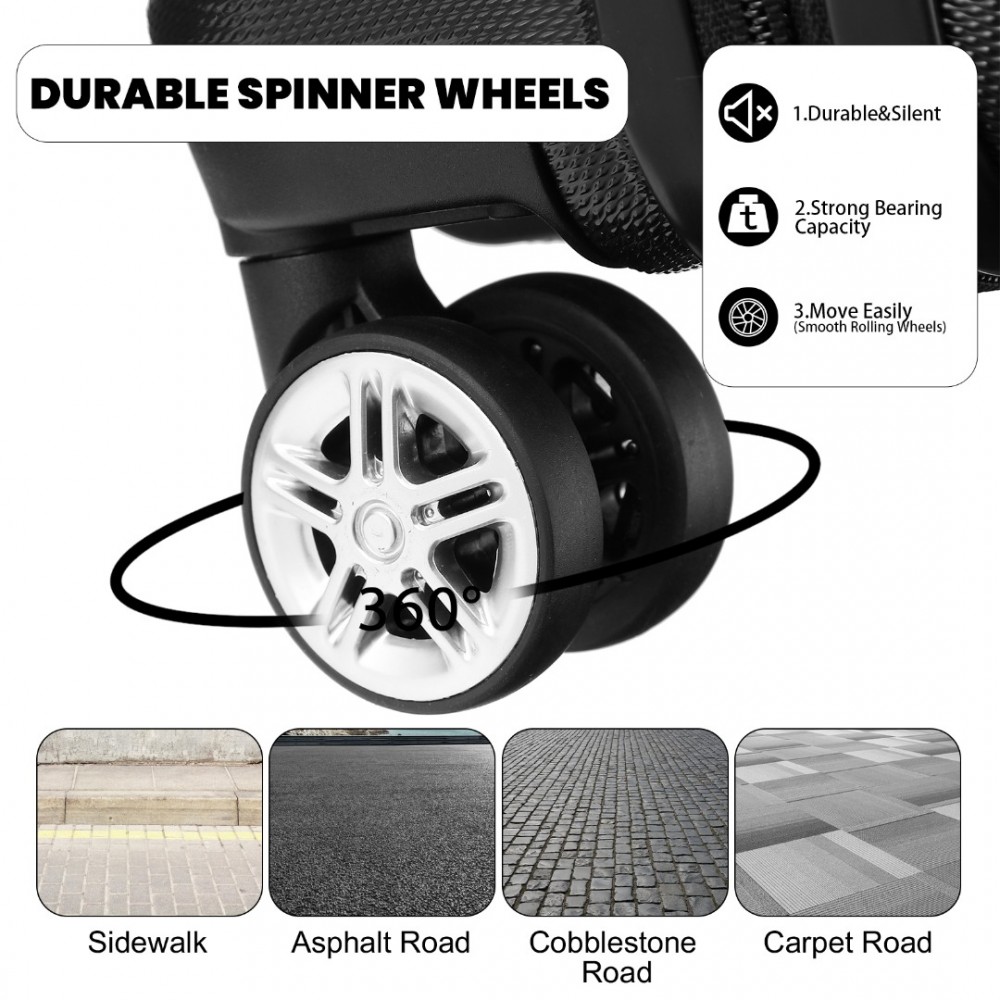 K1871-1L - Kono ABS 16 Inch Sculpted Horizontal Design Cabin Luggage ...