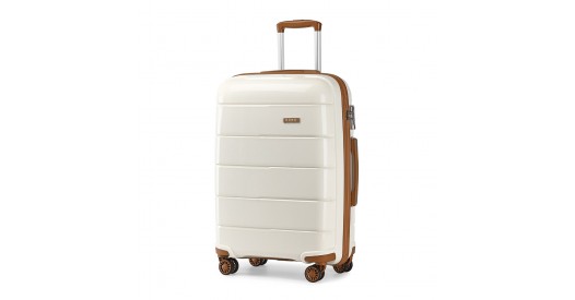 K1997L - KONO 28 INCH HARD SHELL PP SUITCASE - CREAM