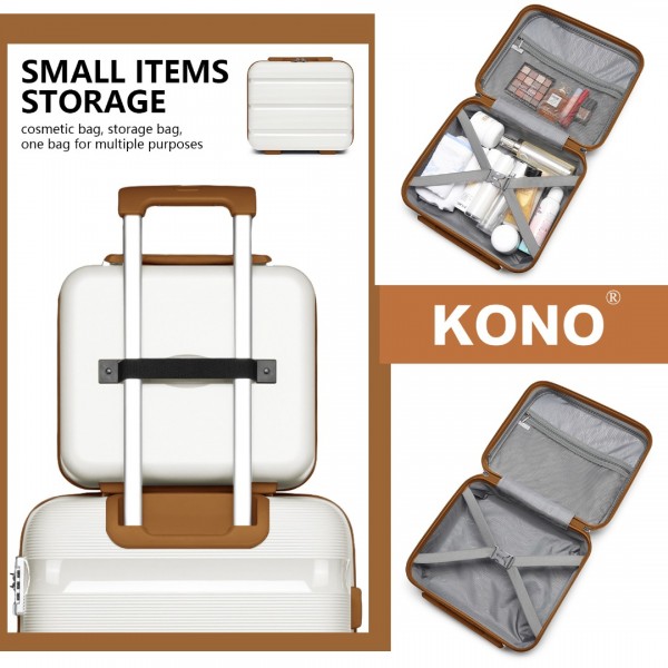 K2092L - Kono Bright Hard Shell PP Suitcase With TSA Lock And Vanity Case 4 Pieces Set - Classic ...