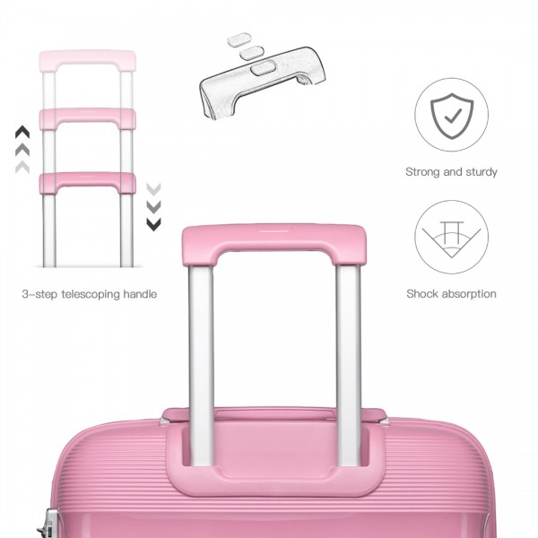 K2092L - Kono Bright Hard Shell PP Suitcase With TSA Lock And Vanity Case 4 Pieces Set - Classic ...
