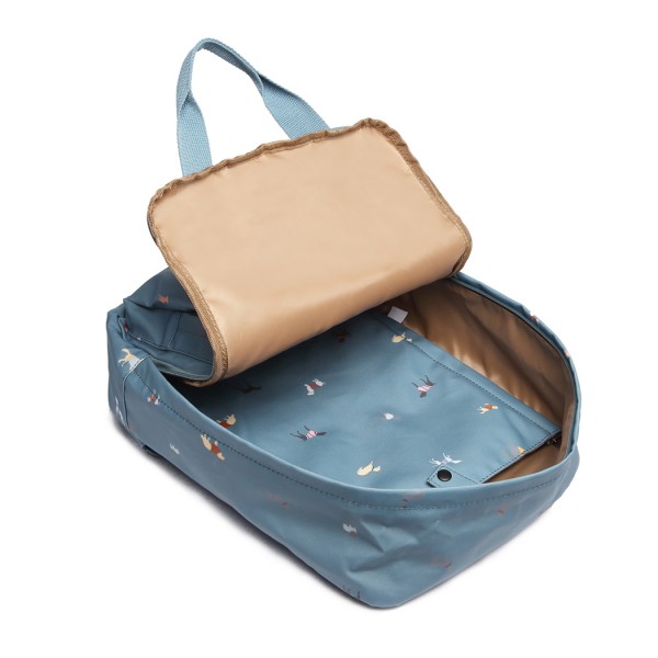 LG1928 - MISS LULU 'DOGS IN JUMPERS' PRINT LAPTOP BACKPACK - BLUE