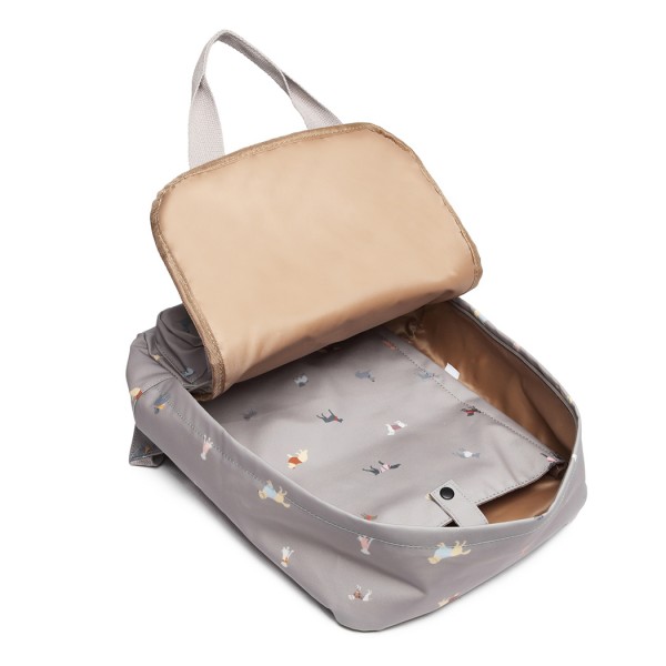 LG1928 - MISS LULU 'DOGS IN JUMPERS' PRINT LAPTOP BACKPACK - GREY