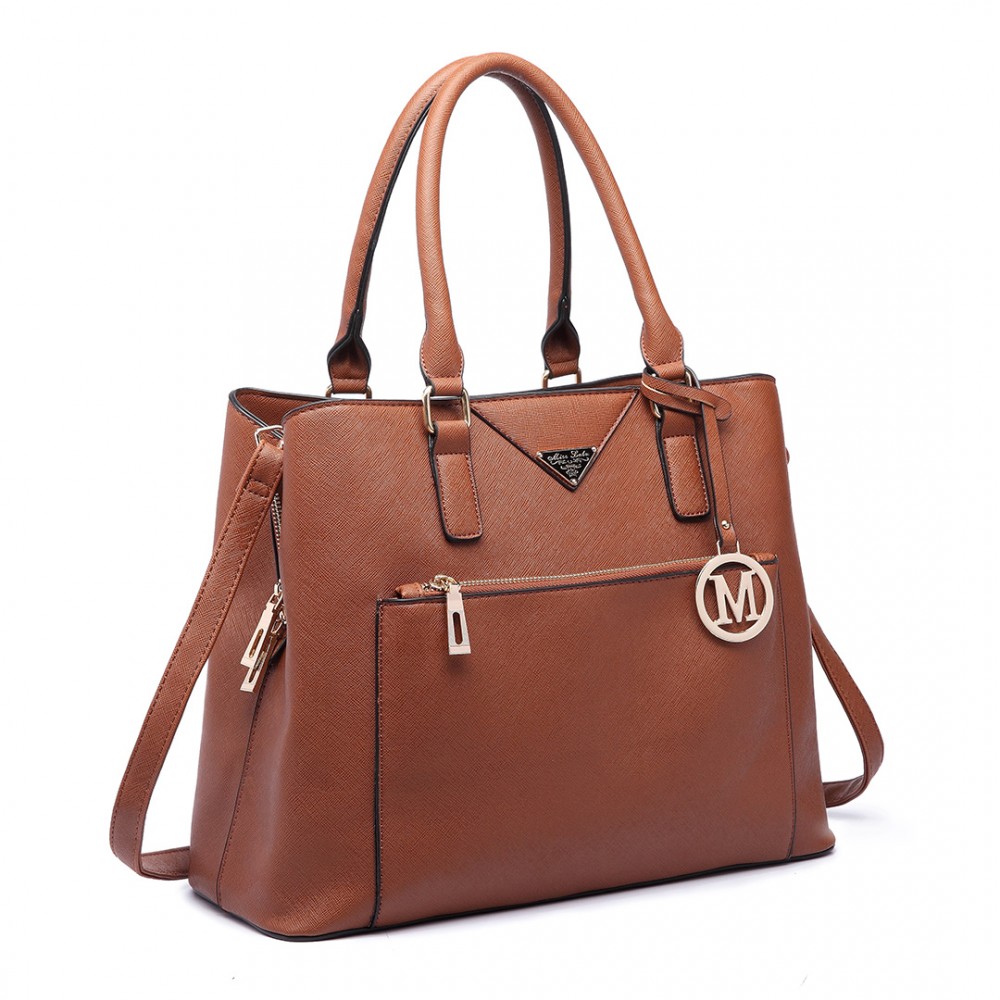 LT6611 - Miss Lulu Front Pocket Multi Compartment Briefcase Shoulder ...