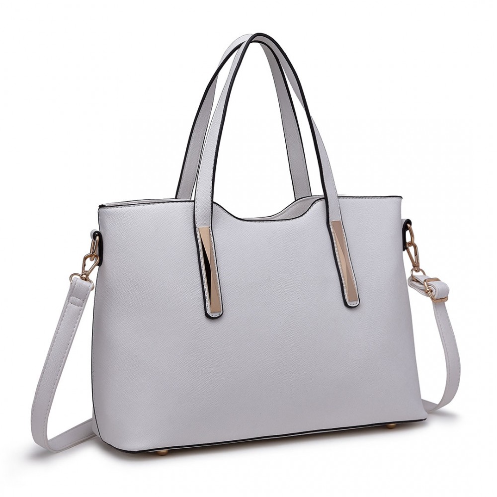 S1719 - Miss Lulu Pu Leather Handbag & Purse - White