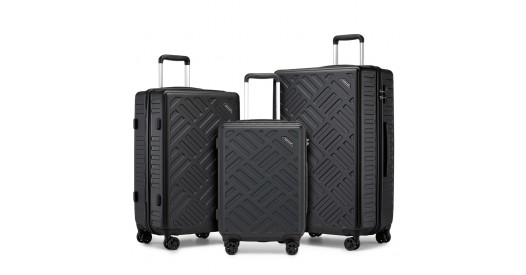 KSS2495 - Supercase 3-Piece Sleek Geometric Pattern Hard Shell ABS+PC ...
