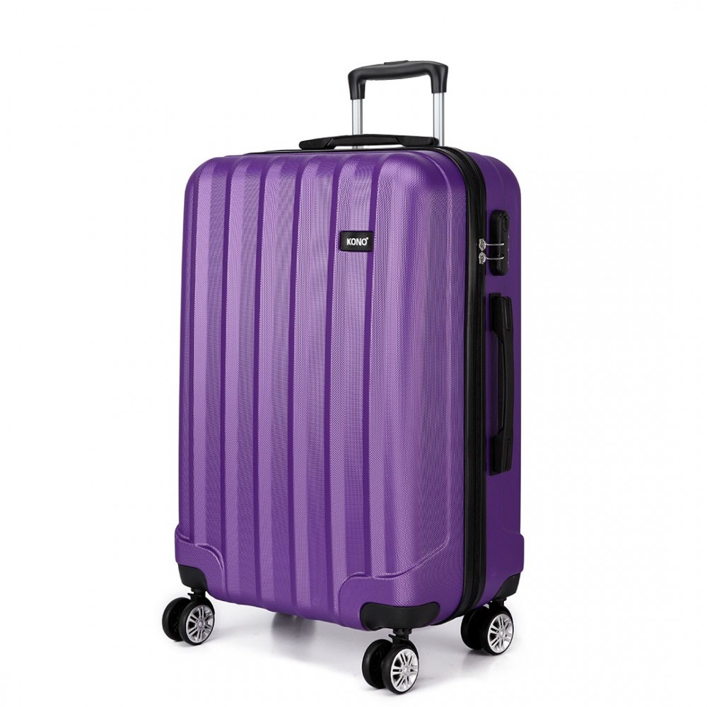K1773L Kono Vertical Stripe Valise Rigide Valise 24 Pouces Violet